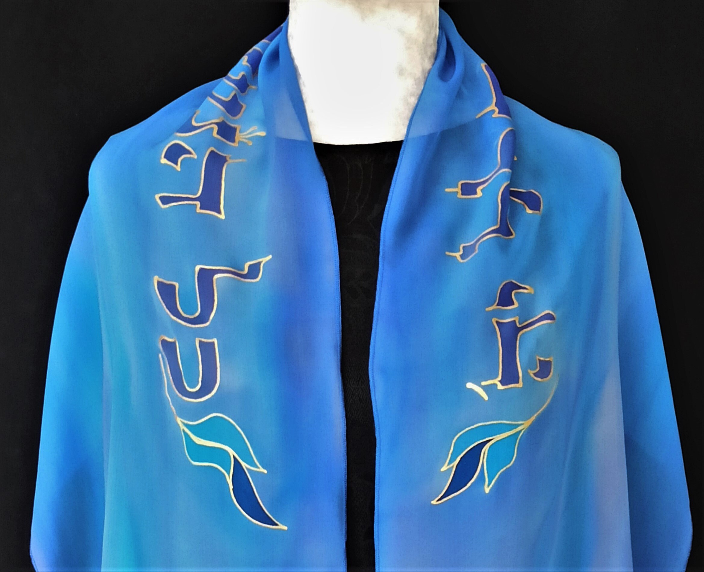 TALLIT Modern Design Hand Painted Women & Girls Bat Mitzvah and ...