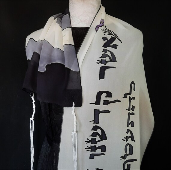 Traditional Blessing Talit Modern Design Hand Painted | Etsy