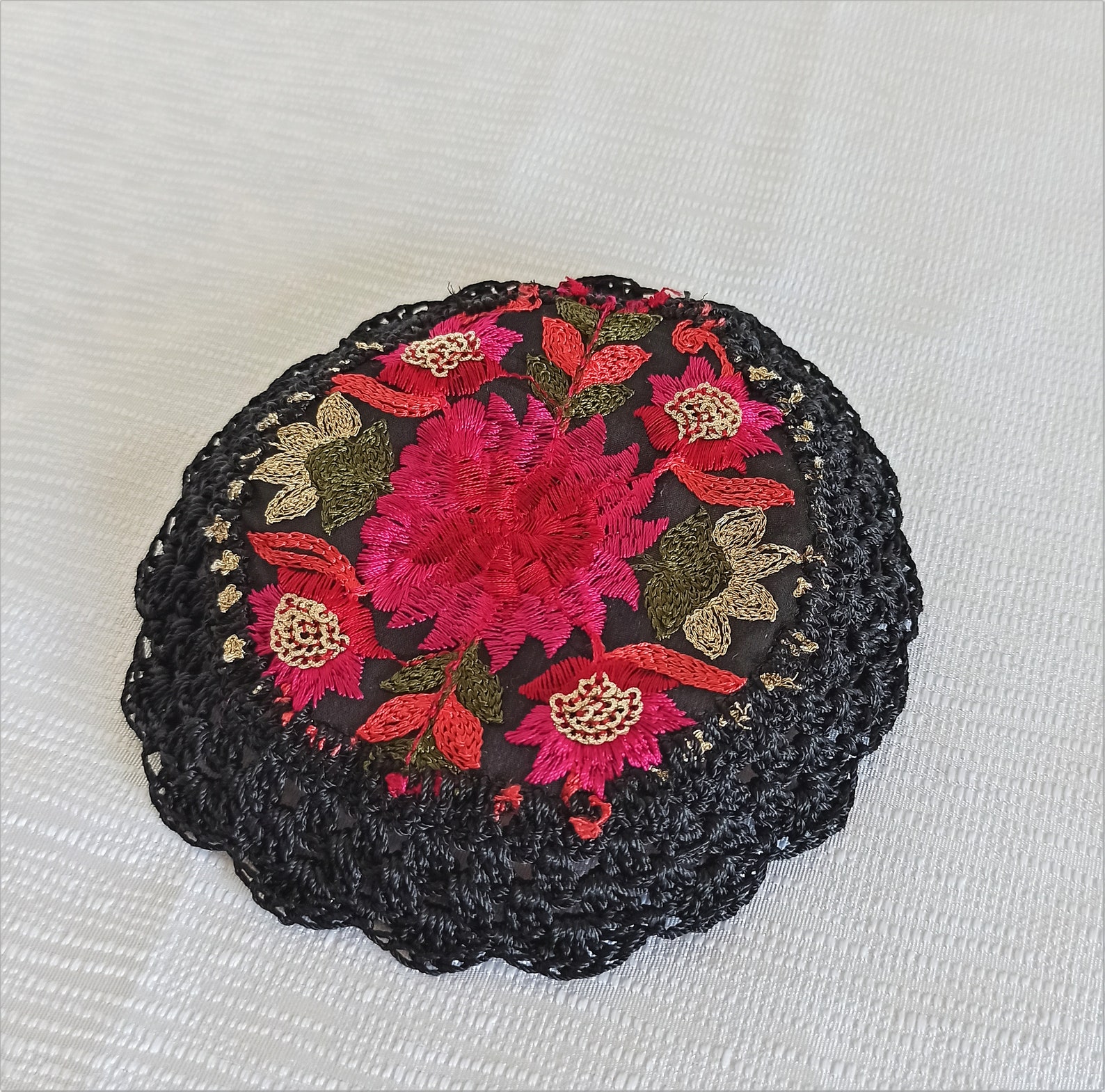 New and Unique Women's Kippah Hand Crocheted, One of a Kind. Ethnic ...