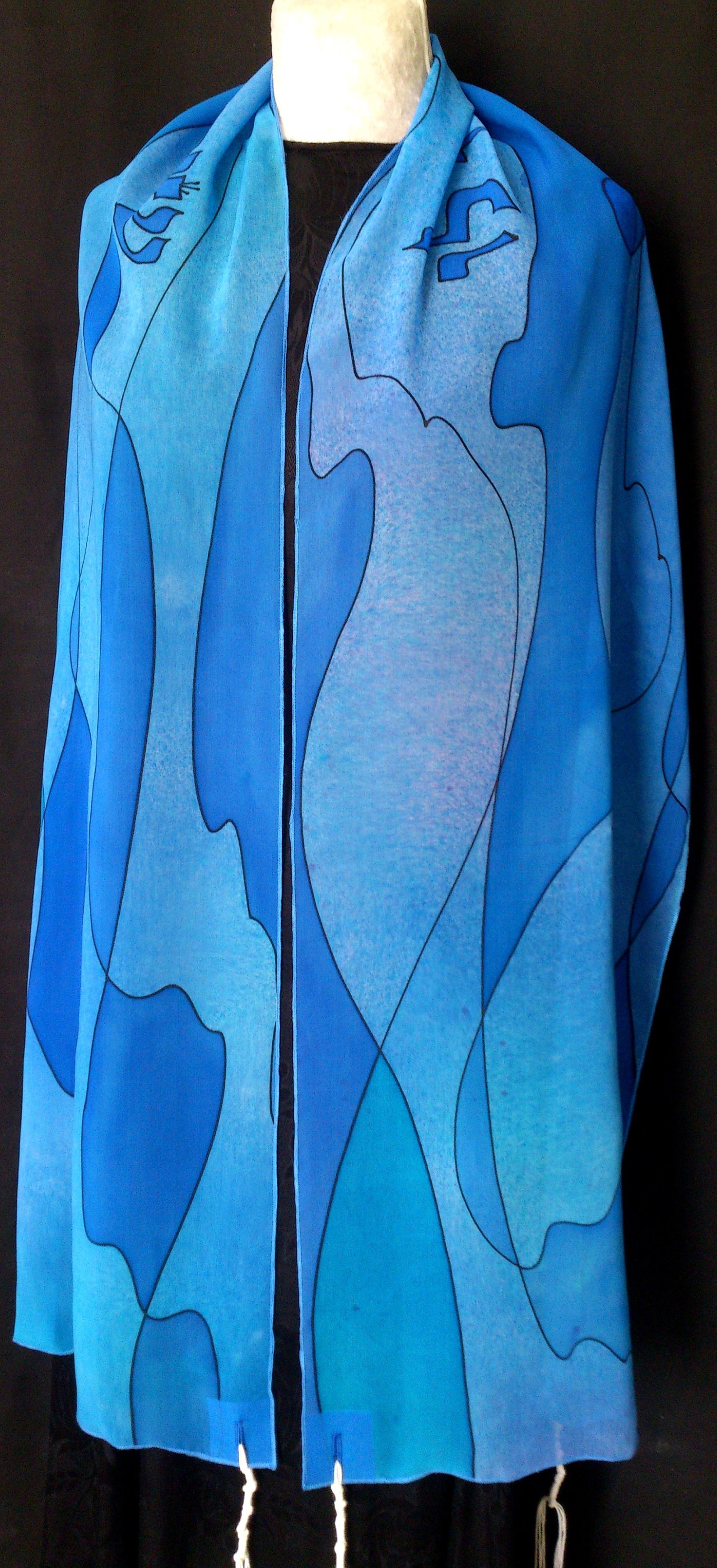 TALLIT Modern Design Hand Painting for Women & Girls Bat Mitzvah and ...