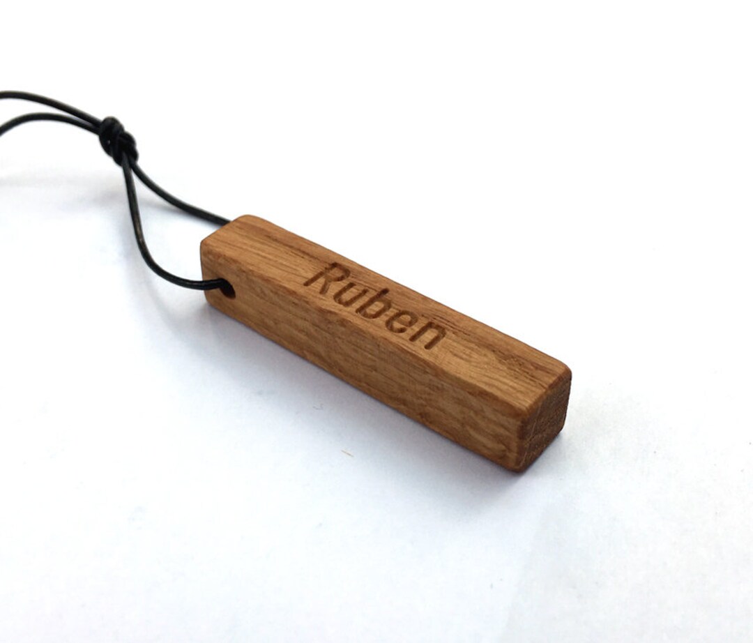 Oak Wood Keychain, Name Engraving, Engraving, Wooden Name, Wooden ...