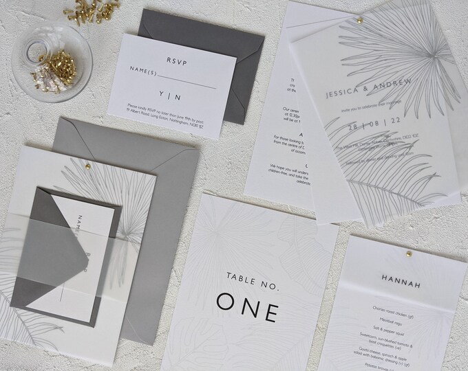 Wedding Stationery Sample Pack, Industial Wedding Invite, Modern ...