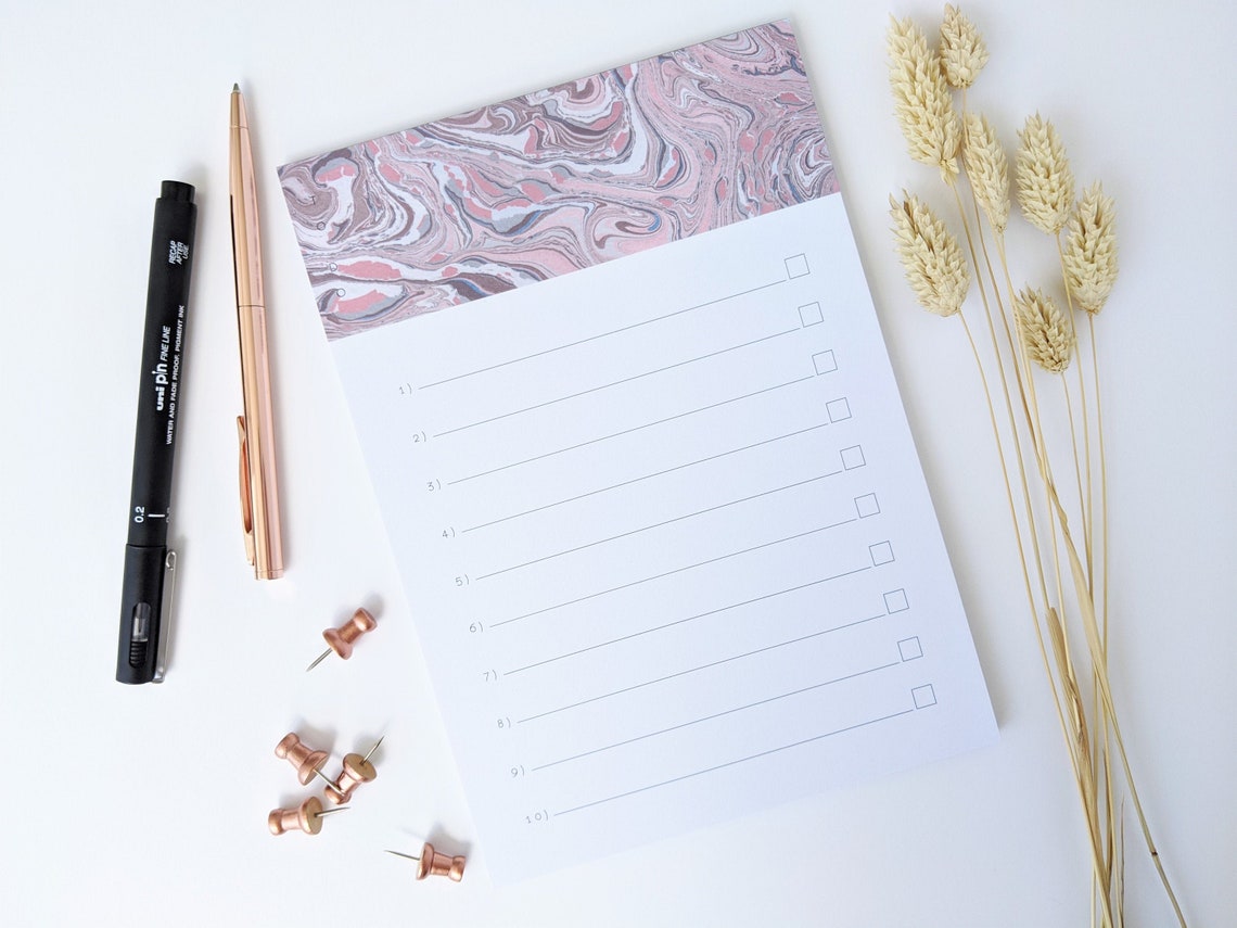To Do List Pad, A5 to Do List, to Do Desk Pad, Marble to Do List, to Do ...