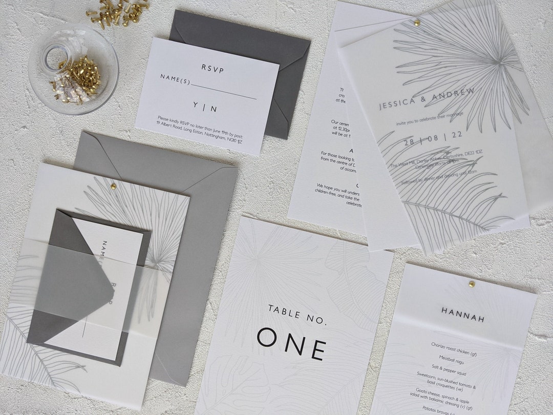 Wedding Stationery Sample Pack, Industial Wedding Invite, Modern ...