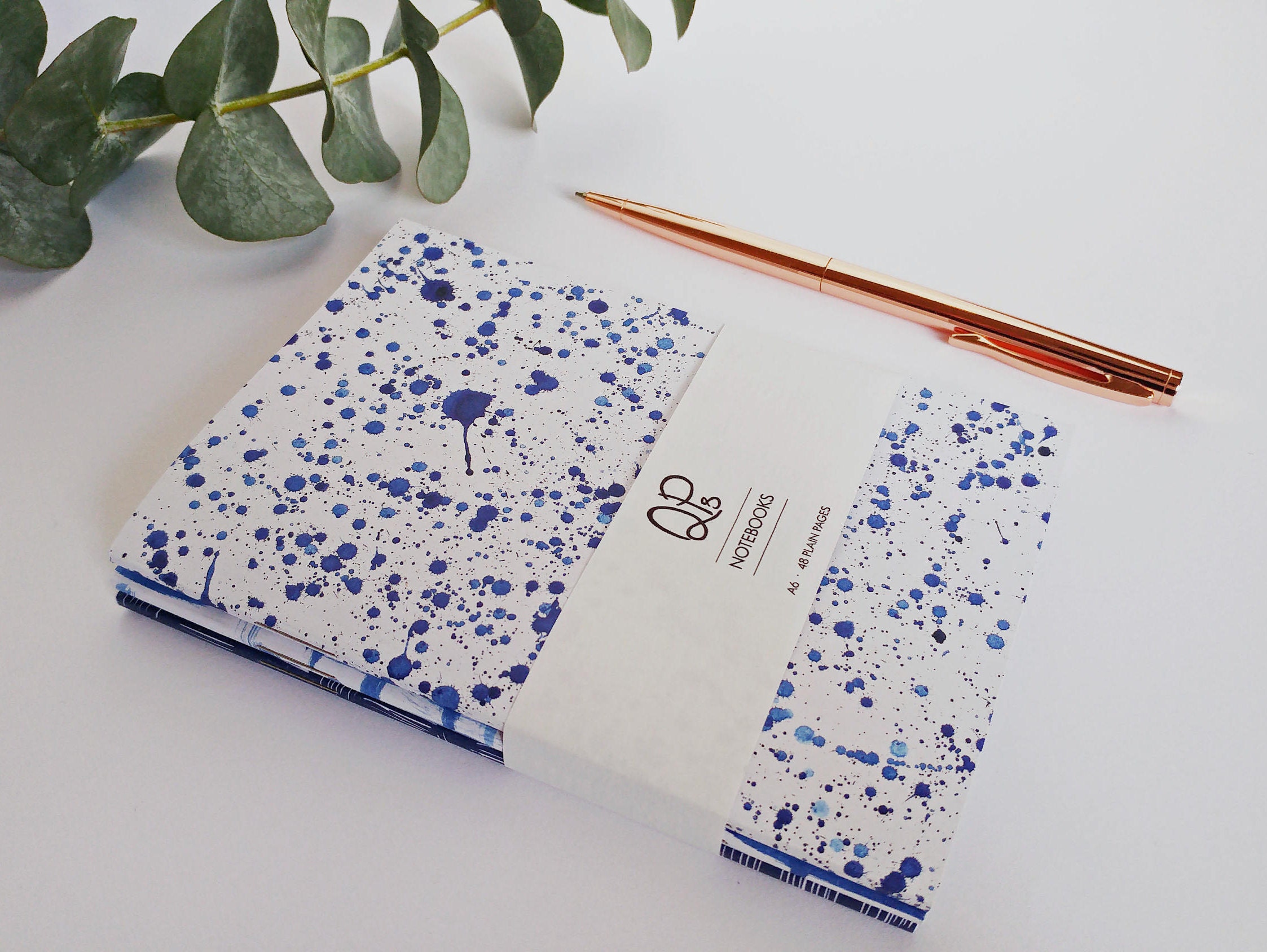 Set of 3 Notebooks 3 X A6 Notebooks Blue & White Notebooks | Etsy