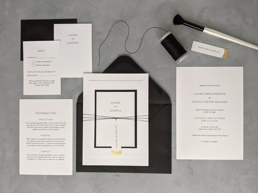 Wedding Stationery Sample Pack, Classic Wedding Invitation, Elegant ...