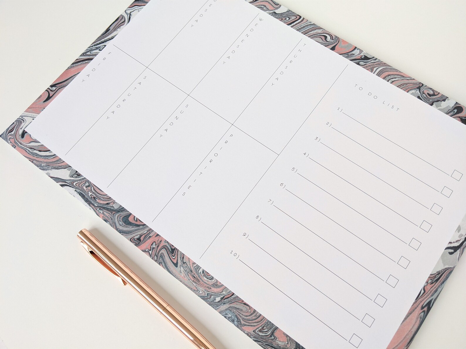 A4 Weekly Planner Pad Tear off Planner Pad Marble Weekly | Etsy