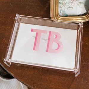 Monogrammed Acrylic Catchall Box // Personalized Storage Box, Keepsake ...