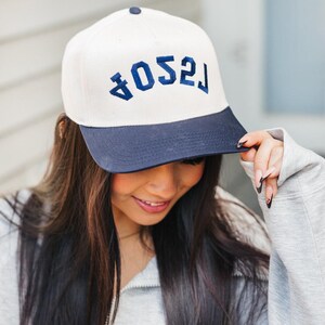 Custom Embroidered Upside Down Vintage Trucker Hat // Custom Upside ...