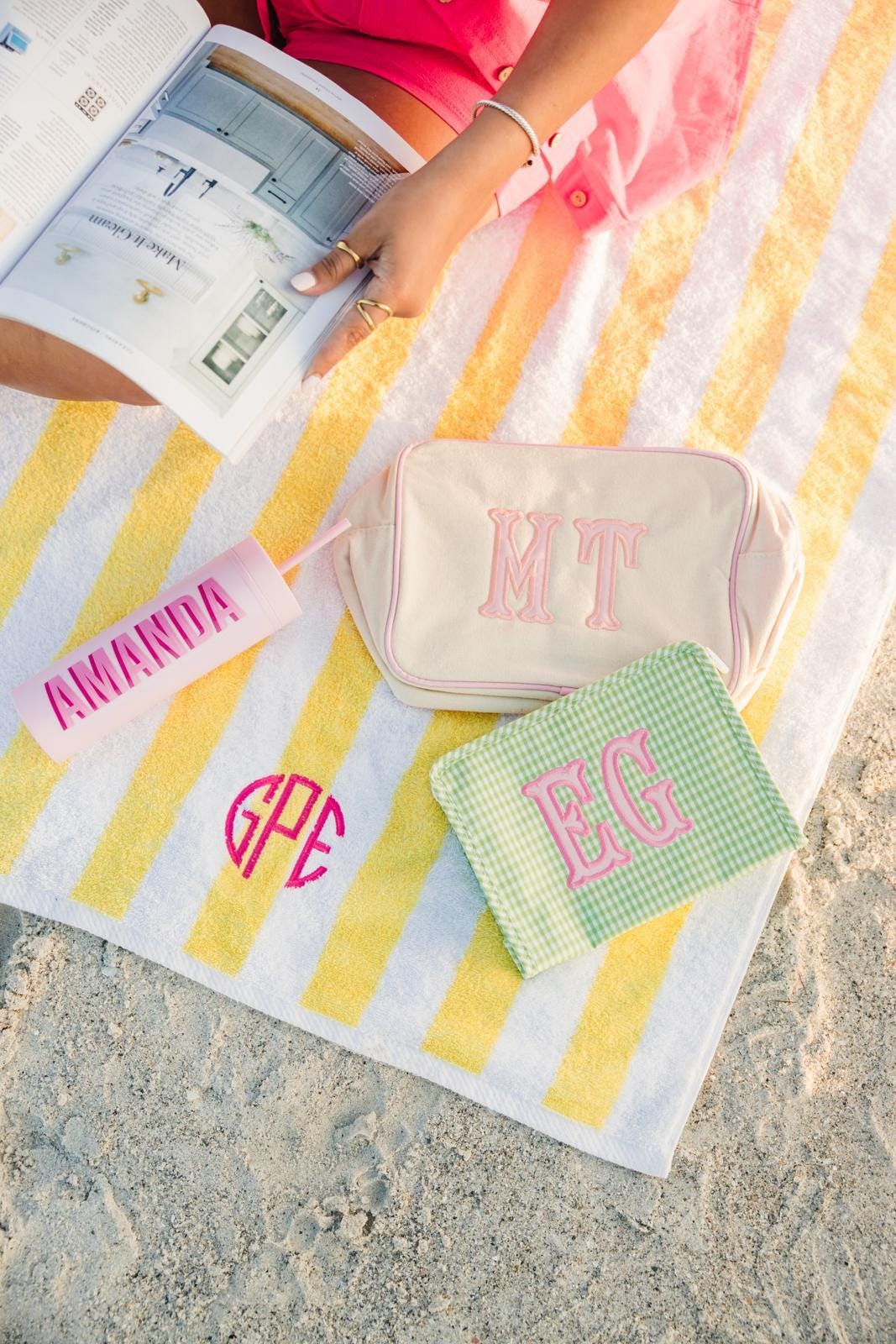 Embroidered TRVL Roadie With Applique /personalized Makeup Bag Embroidered Gift for Her Custom ...