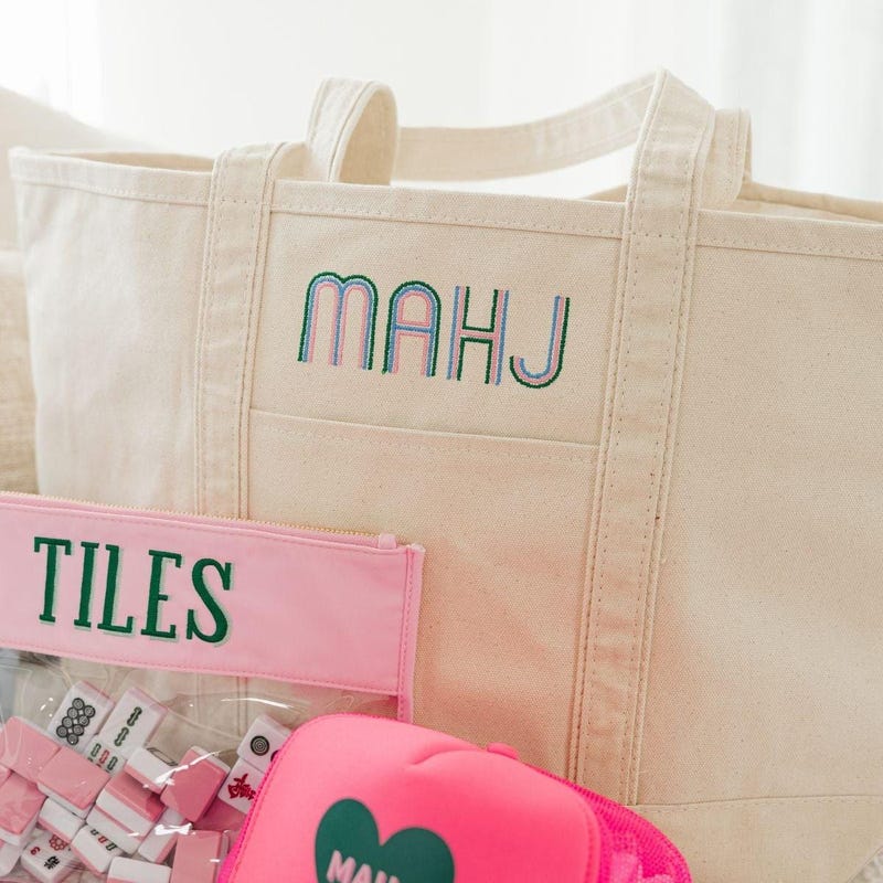 Monogrammed Tote Mahjong - Etsy