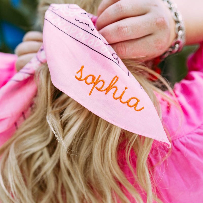 Embroidered Bandana - Etsy
