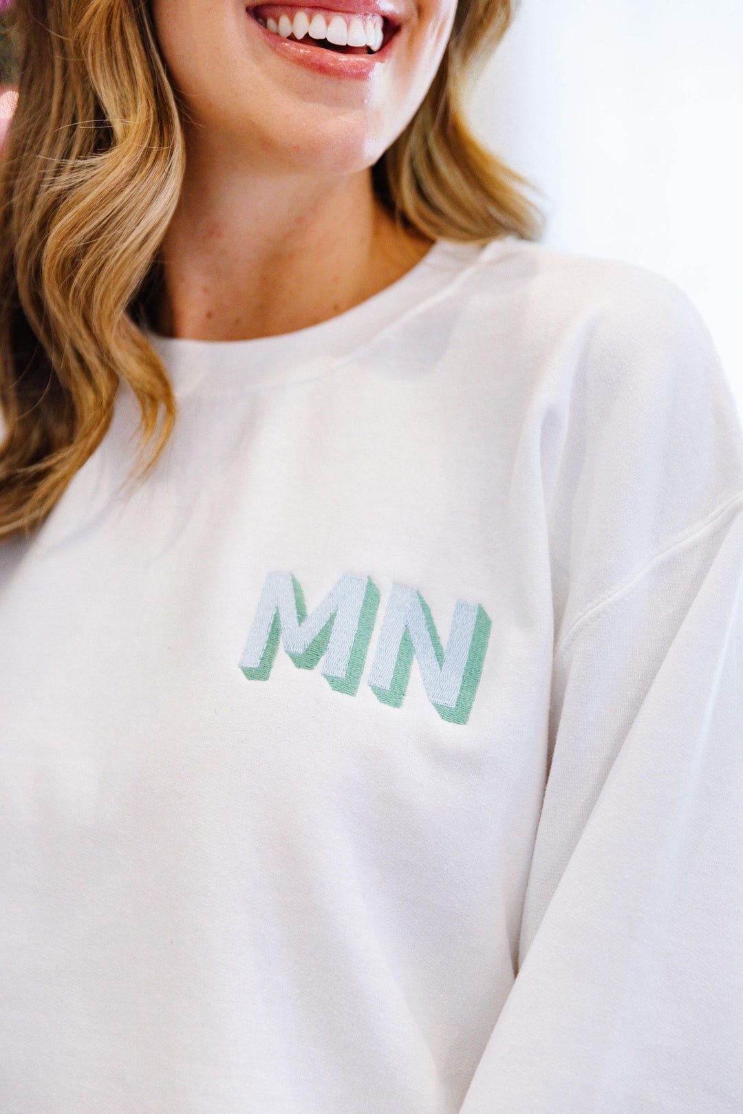 Embroidered Shadow Monogram Sweatshirt // Monogrammed Sweatshirt ...