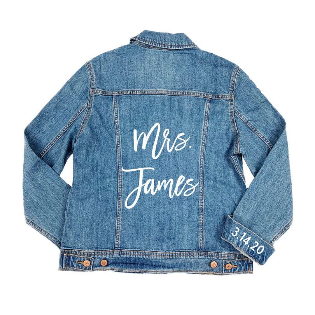 Custom Script Jean Jacket & Date // Custom Wedding Bachelorette Trip ...