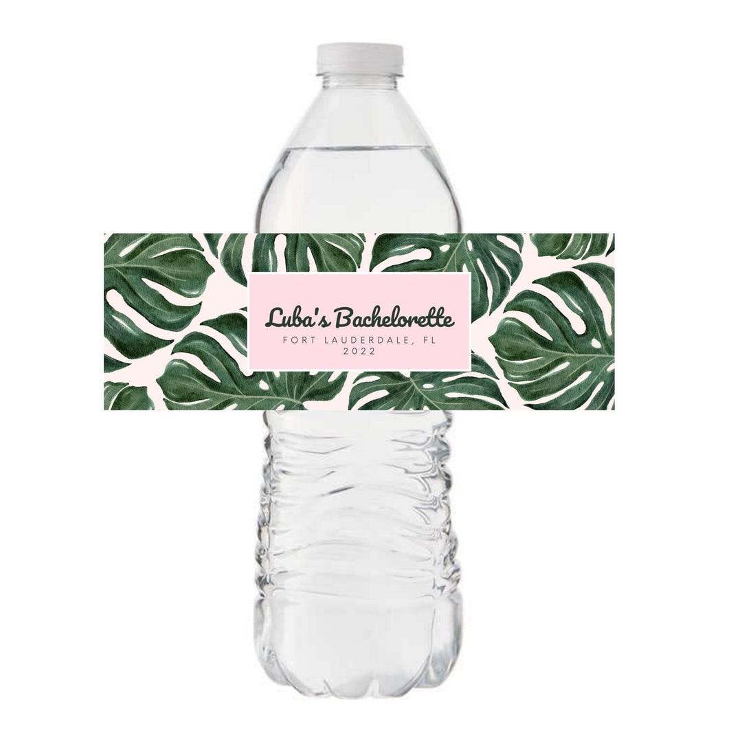 Water Bottle Label - Palm Leaf (set of 10) - Etsy
