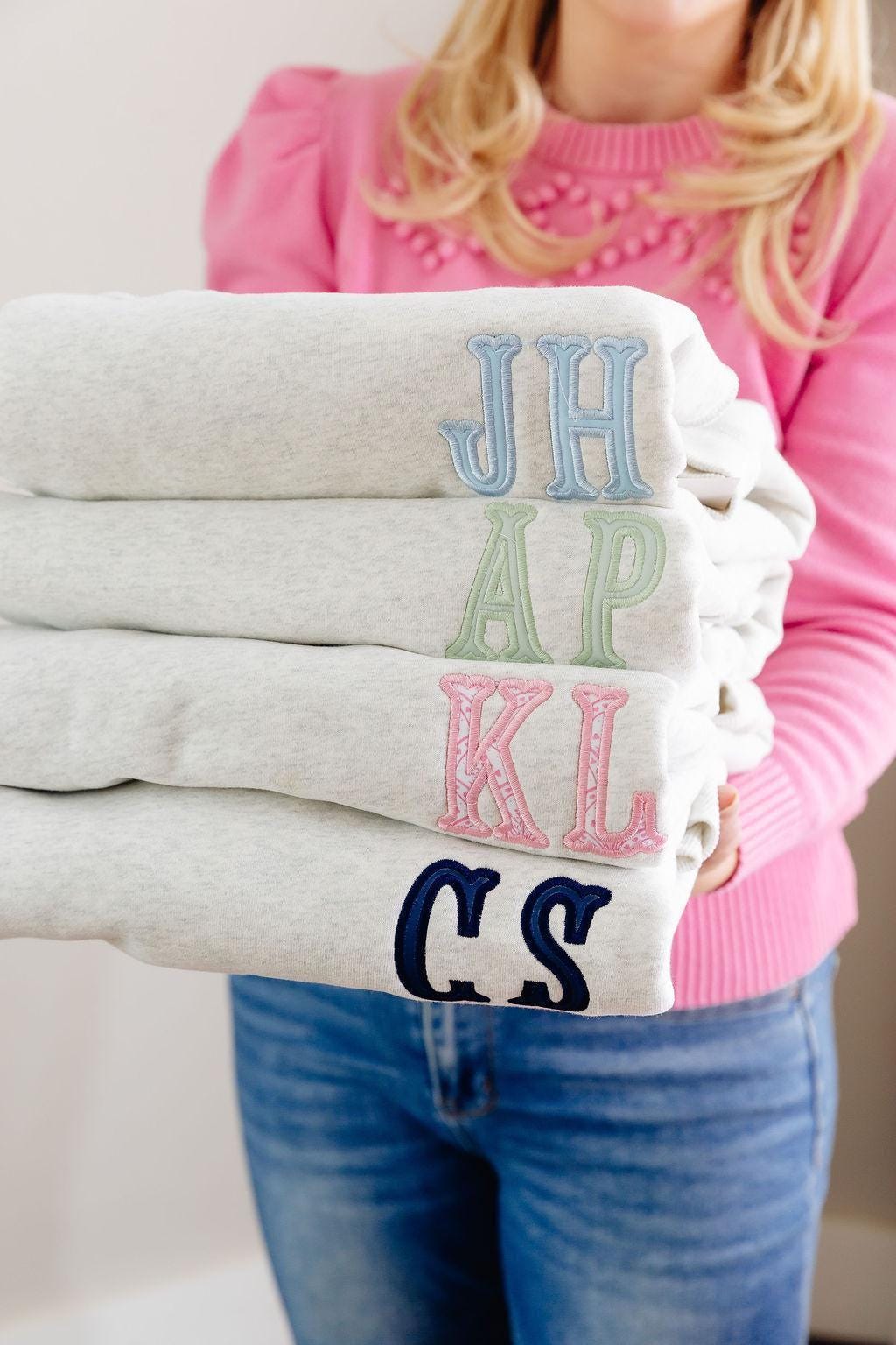 Monogrammed Mockneck Sweatshirt // Embroidered Personalized Monogram ...