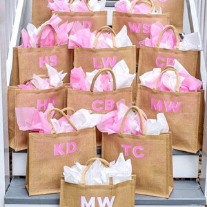 Shadow Monogram Jute Carryall // Custom Bachelorette Tote Bag ...
