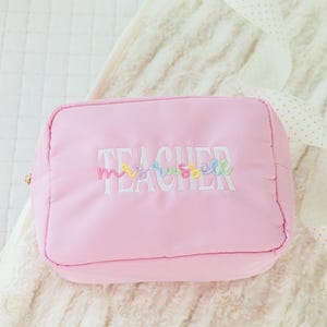 Teacher Embroidered Extra Large Nylon Pouch - Etsy