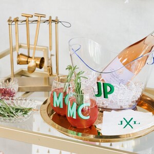 Shadow Monogram Wide Ice Bucket - Etsy