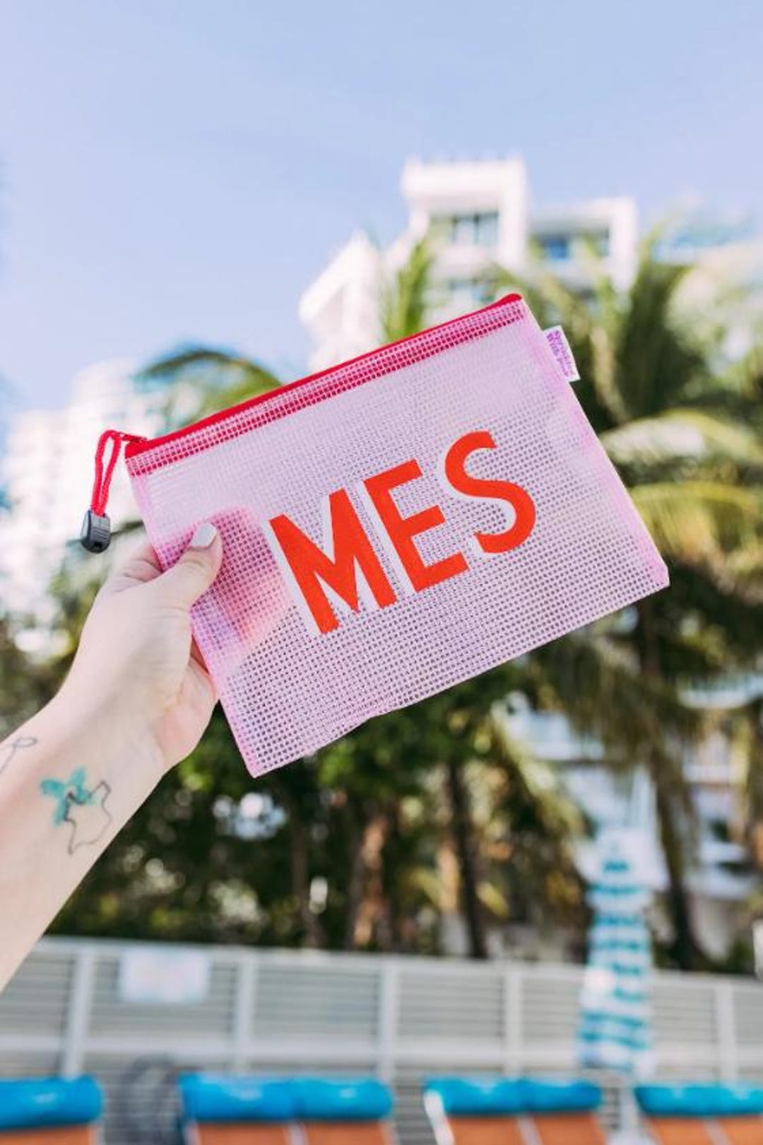 Shadow Monogram Pool Bag // Personalized Wet Bag Custom Beach Bag ...