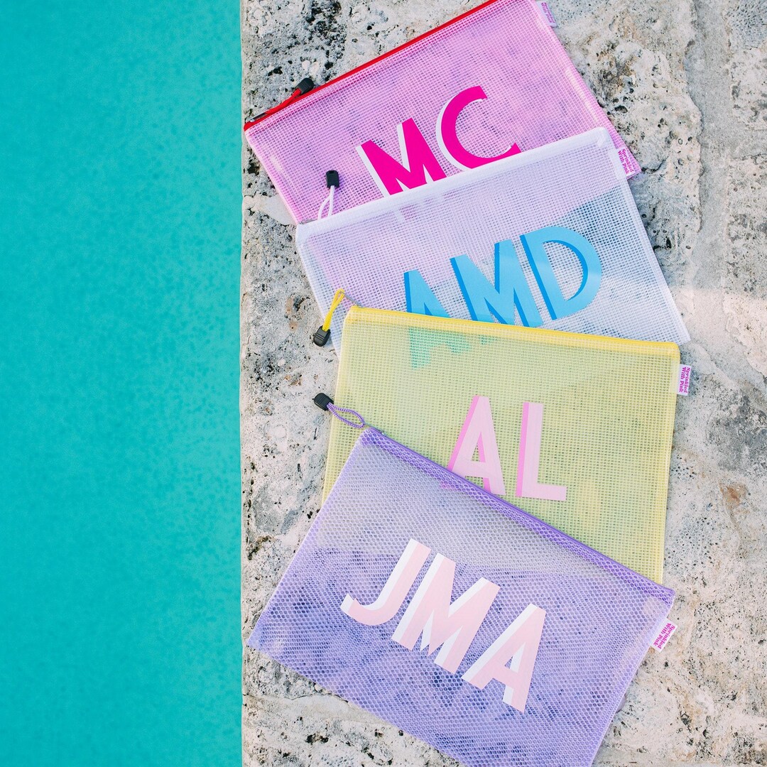 Shadow Monogram Pool Bag // Beach Pouch, Wet Dry Pool Pouch, Waterproof ...