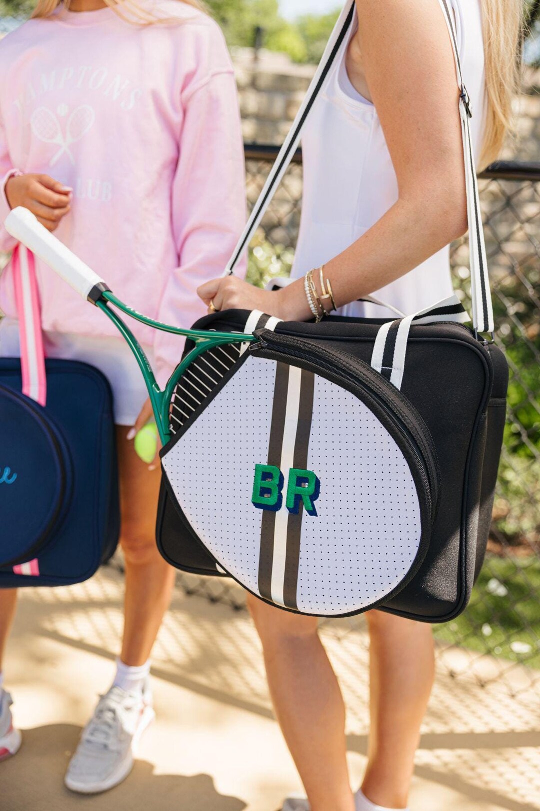 Striped Monogram Tennis Bag // Personalized Tennis Gift Monogram Sports ...