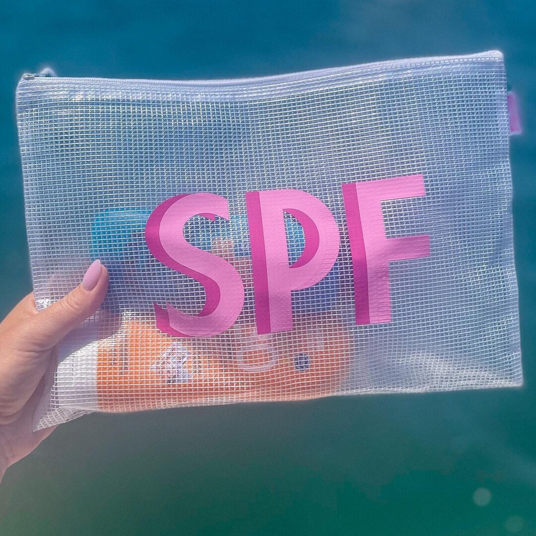 Shadow Monogram Pool Bag // Personalized Bridesmaid Beach Pouch, Custom ...