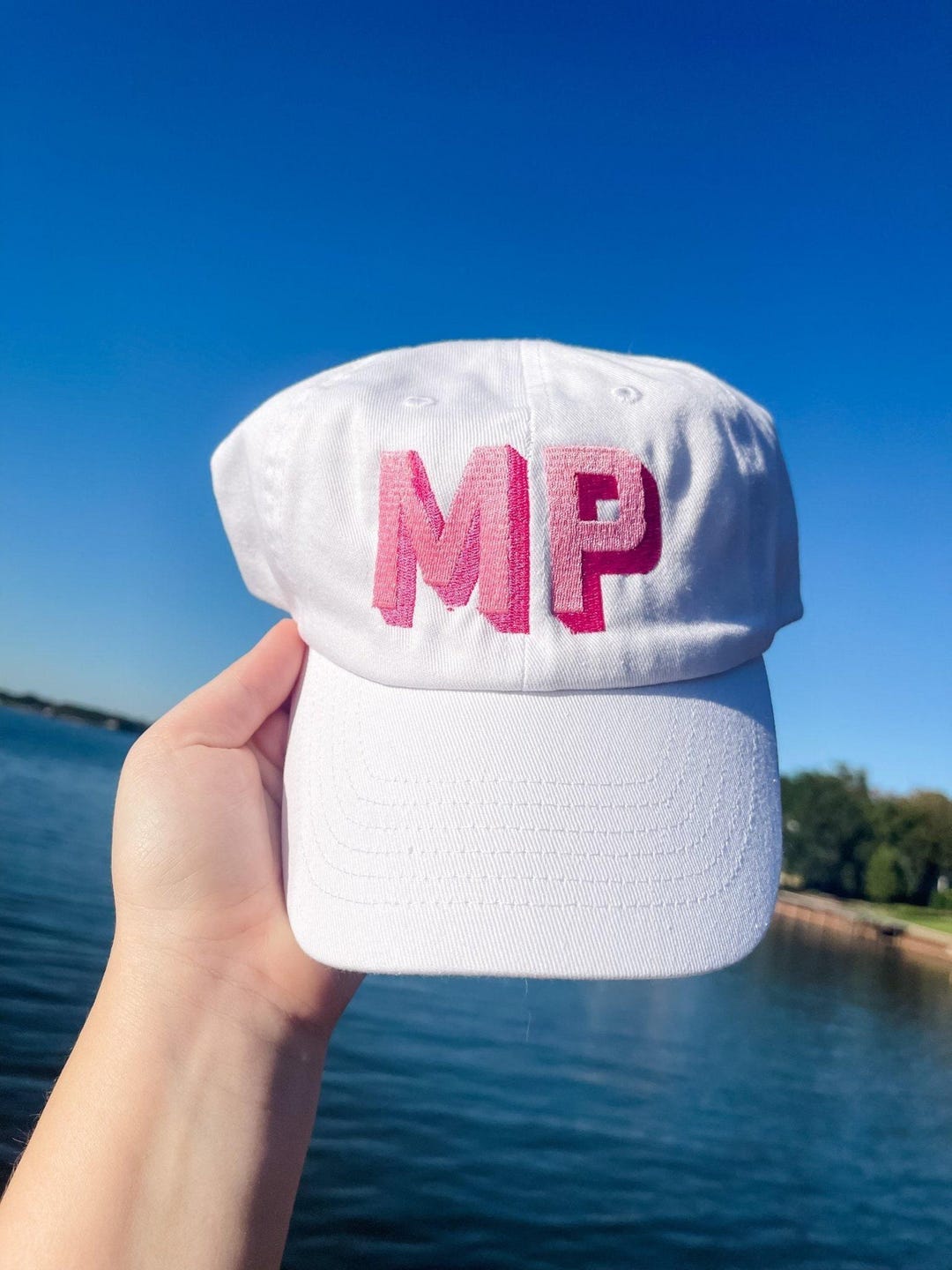 Embroidered Shadow Monogram Baseball Hat //monogrammed Baseball Hat ...