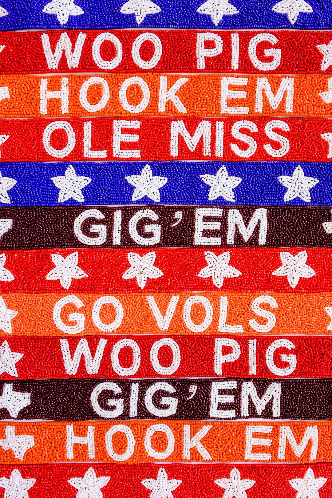 Beaded Gameday Strap Hand Beaded Go Vols, Gig Em, Geaux Tigers, Hook Em ...