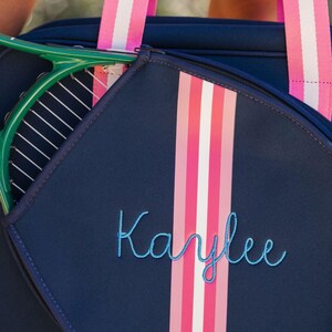 Striped Monogram Tennis Bag // Personalized Tennis Gift Monogram Sports ...