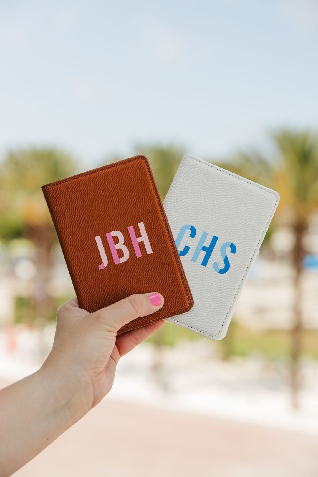 Duo Monogram Passport Holder - Etsy