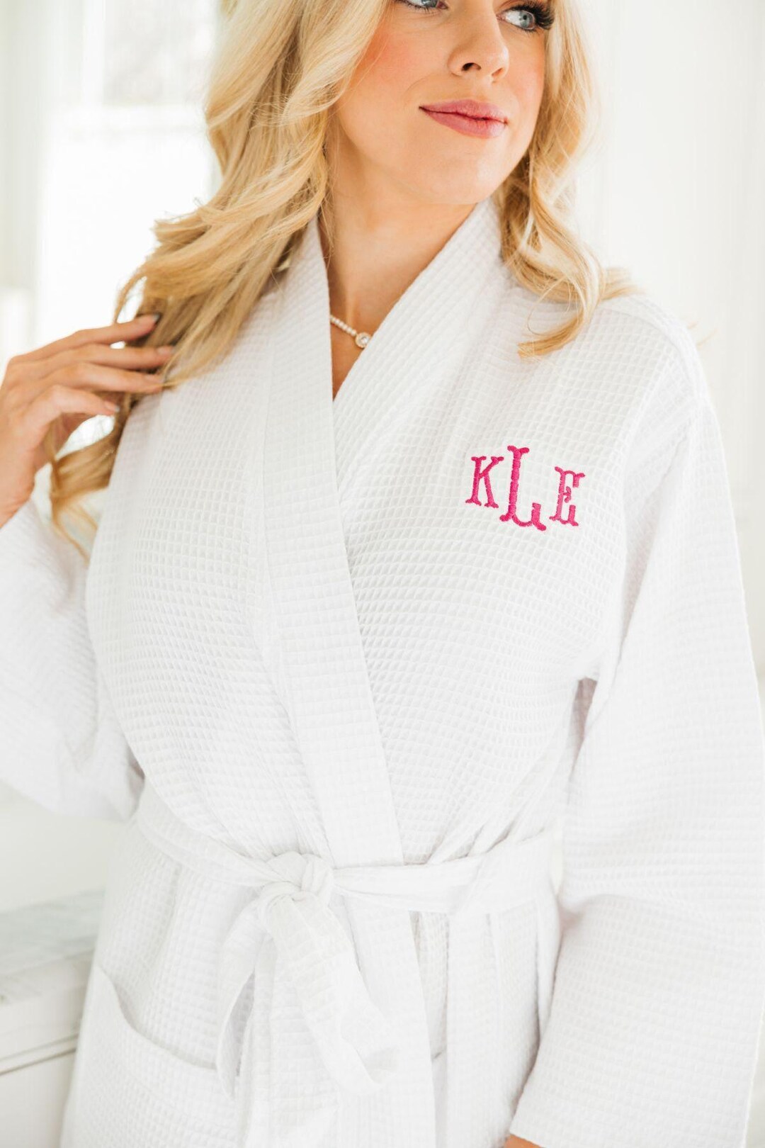 Embroidered Monogram Waffle Knit Robe // Gift for High School Grad ...