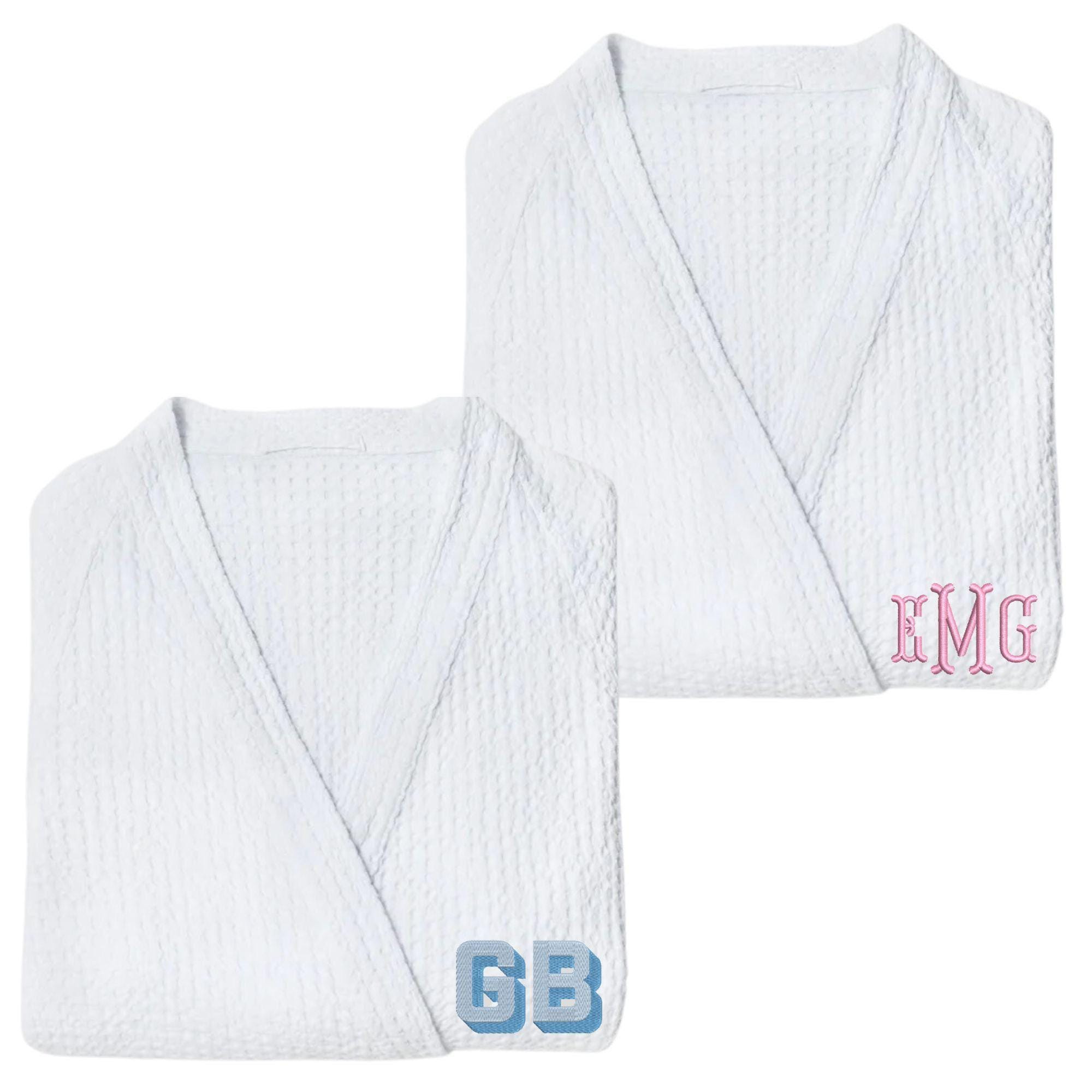 Embroidered Monogram Waffle Knit Robe / Personalized Womens Waffle Robe ...