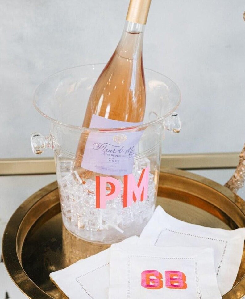 Custom Shadow Monogram Ice Bucket - Housewarming Present // Wedding ...