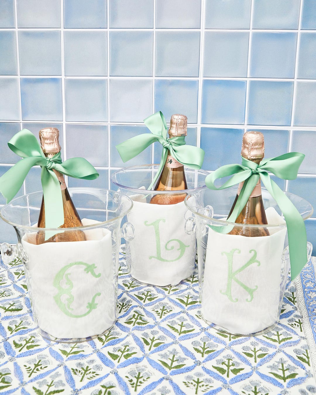 Embroidered Tea Towel & Ice Bucket // Personalized Tea Towel, Kitchen ...