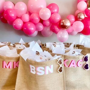 Shadow Monogram Jute Carryall // Custom Bachelorette Tote Bag ...