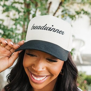 Custom Embroidered Script Vintage Trucker Hat // Two Tone Trucker Hat ...