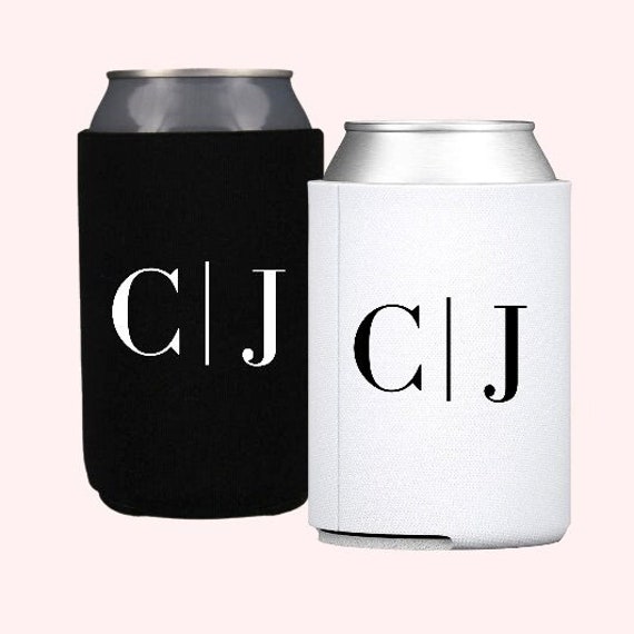 Line Monogram Can Cooler Line Monogram - Etsy