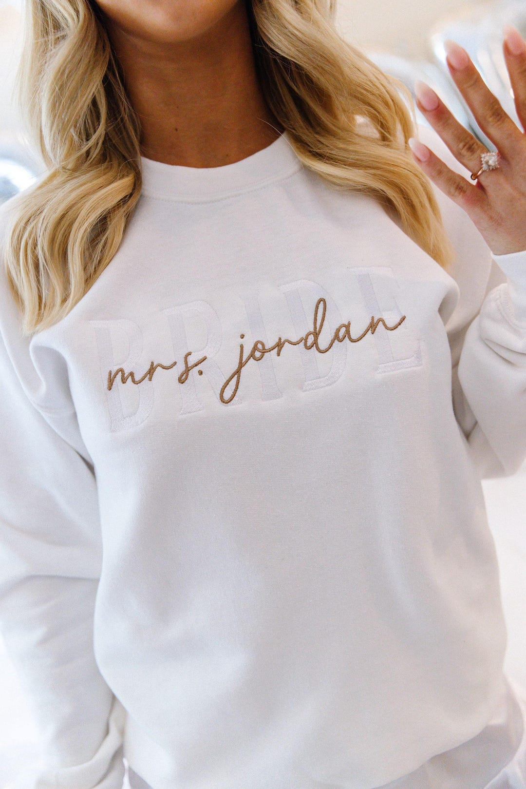 Custom Wifey/bride Embroidered Sweatshirt With Last Name // Future Mrs ...