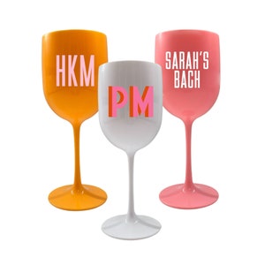 Monogrammed Solid Wine Glasses - Etsy