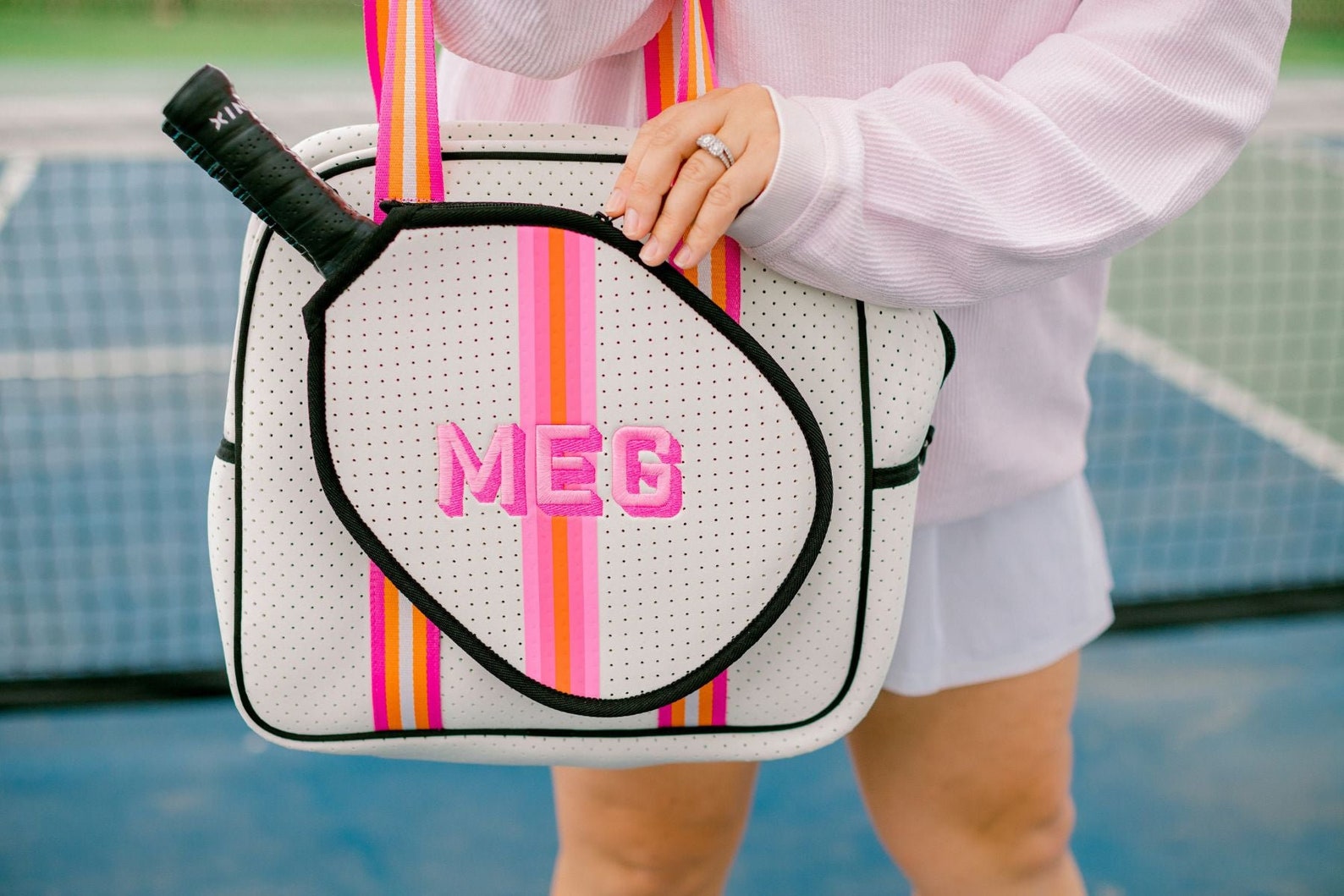 Striped Monogram Pickleball/tennis Bag - Etsy