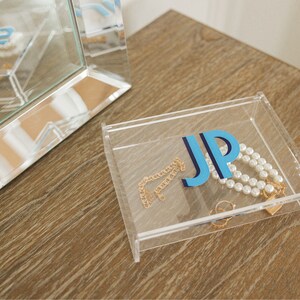 Monogrammed Acrylic Catchall Box // Personalized Storage Box, Keepsake ...