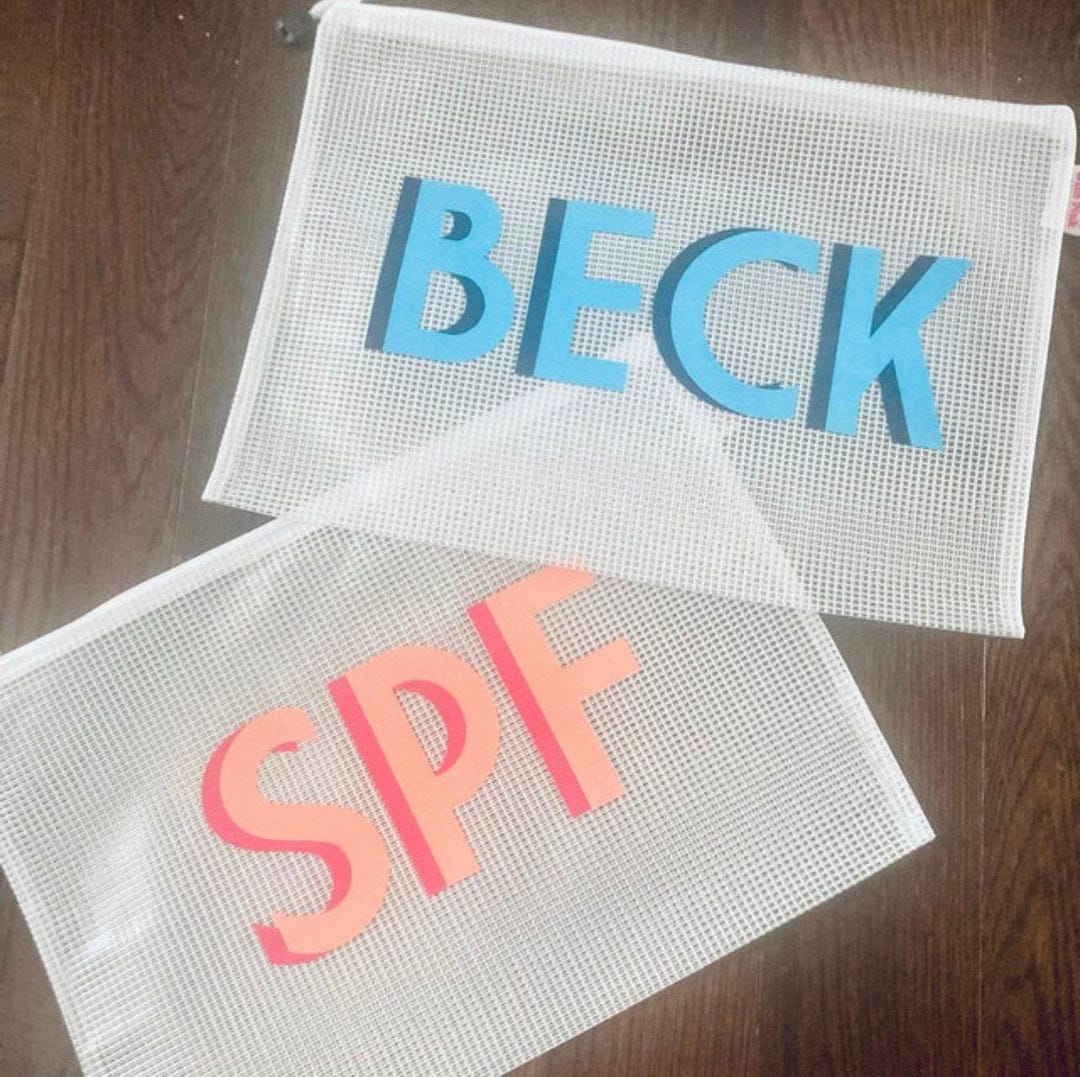 Shadow Monogram Pool Bag // Personalized Pool Bag, Shadow Monogram Wet ...