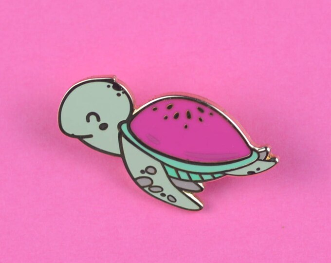 Watermelon Turtle Hard Enamel Pin Tiny Enamel Pin Badge for - Etsy