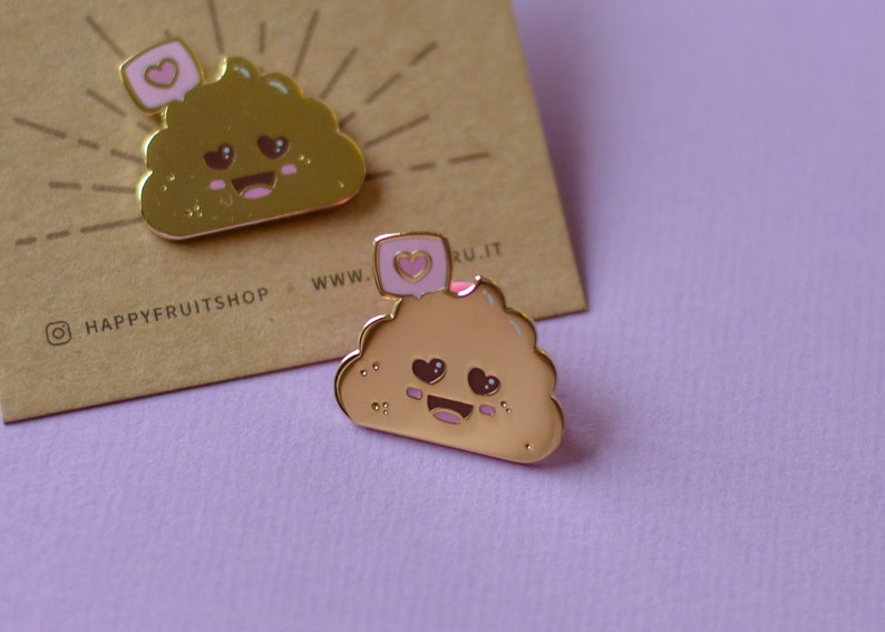 Golden Poop Hard Enamel Pin tiny enamel pin for poo lovers | Etsy