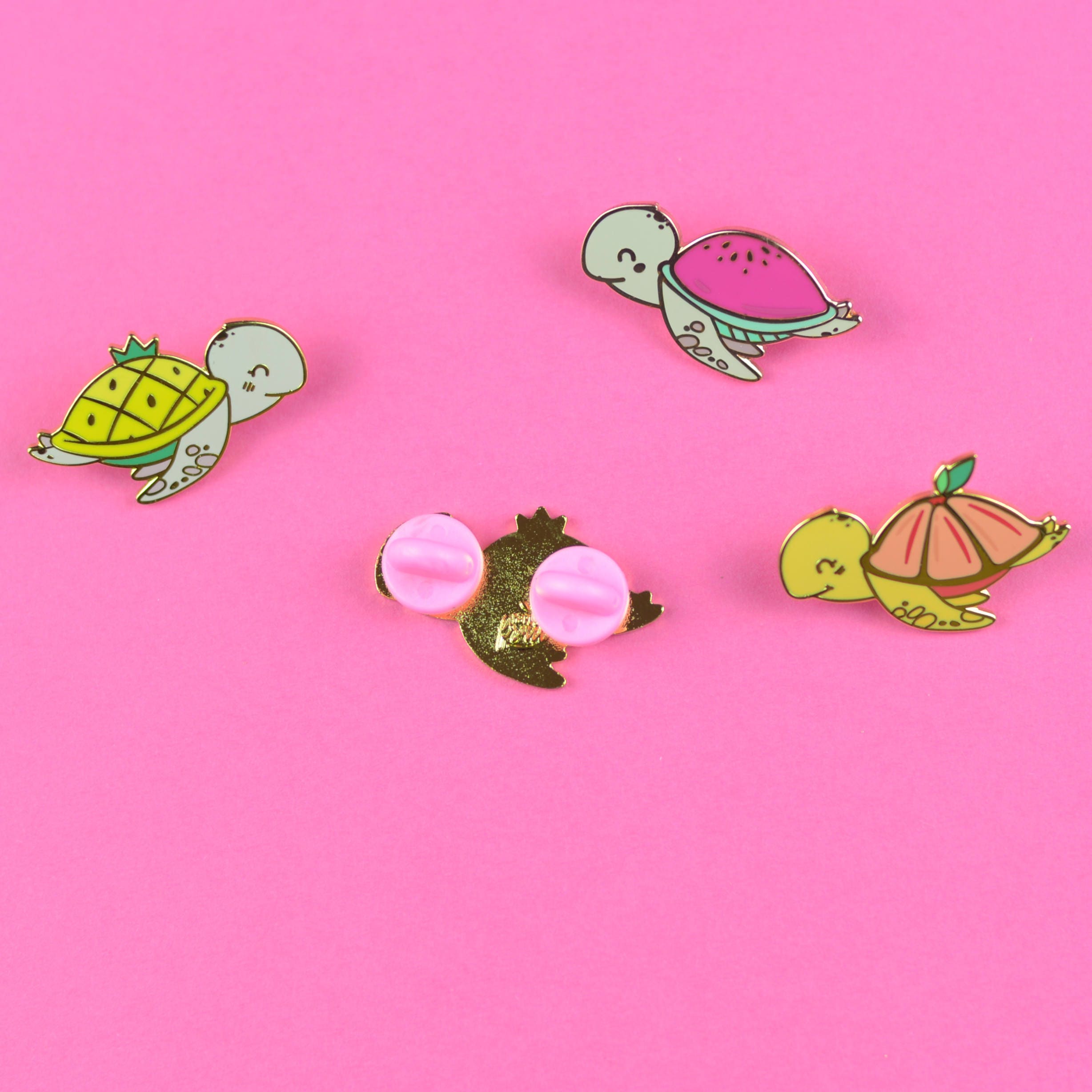 Watermelon Turtle Hard Enamel Pin Tiny Enamel Pin Badge for - Etsy