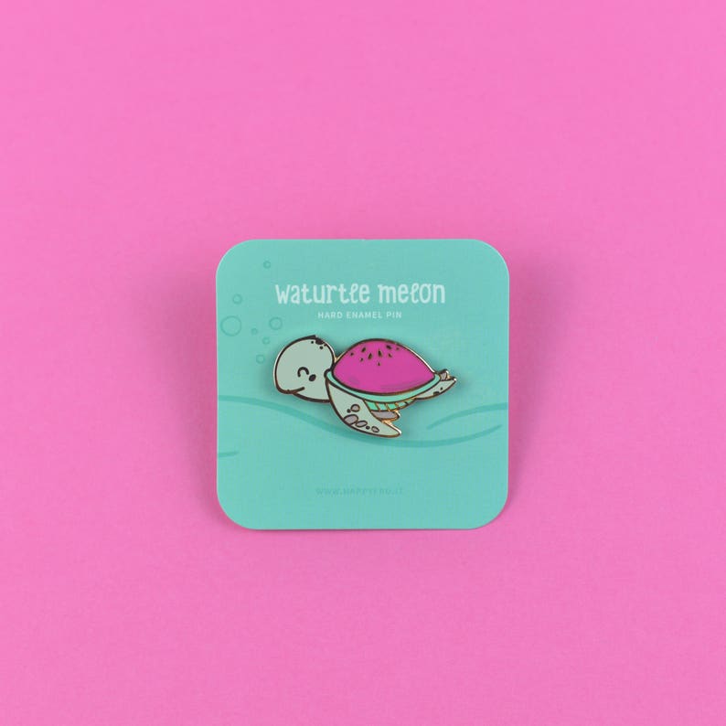 Watermelon Turtle Hard Enamel Pin Tiny Enamel Pin Badge for - Etsy