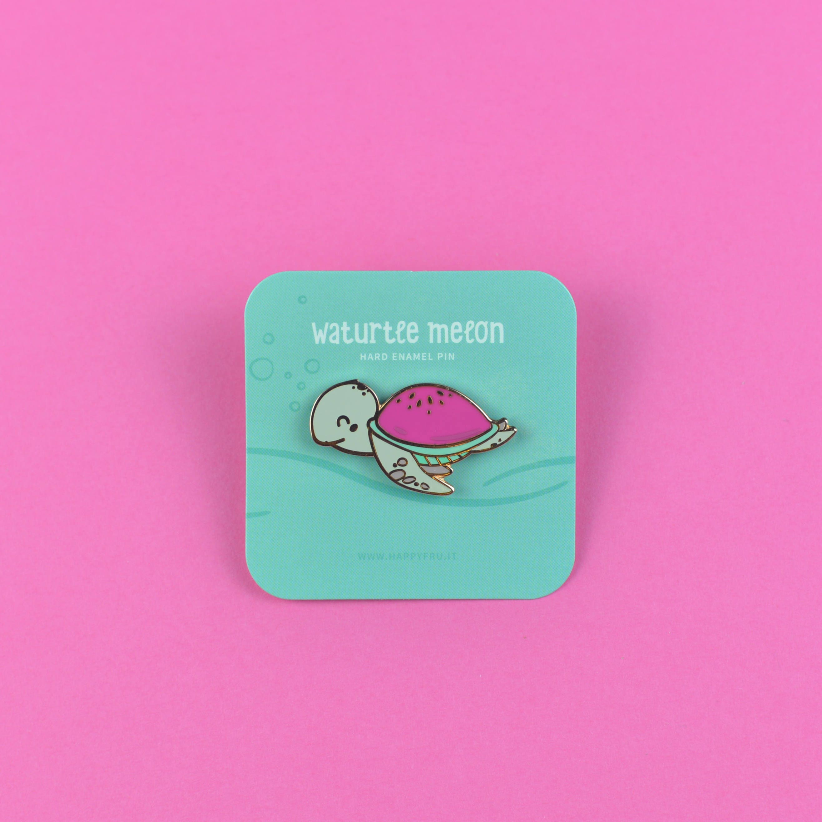 Watermelon Turtle Hard Enamel Pin Tiny Enamel Pin Badge for - Etsy