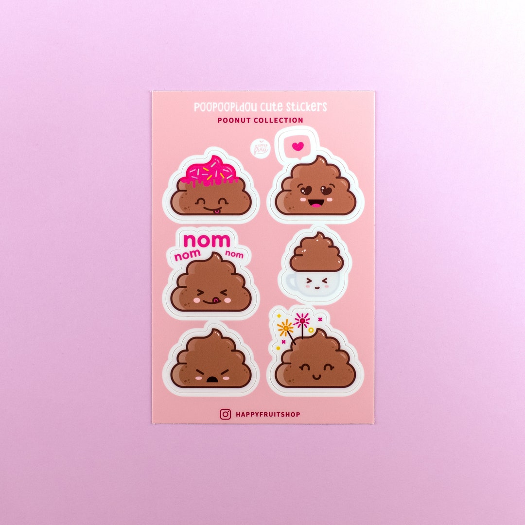 Cute Poo Stickers Sheet Collection Poonut - Etsy