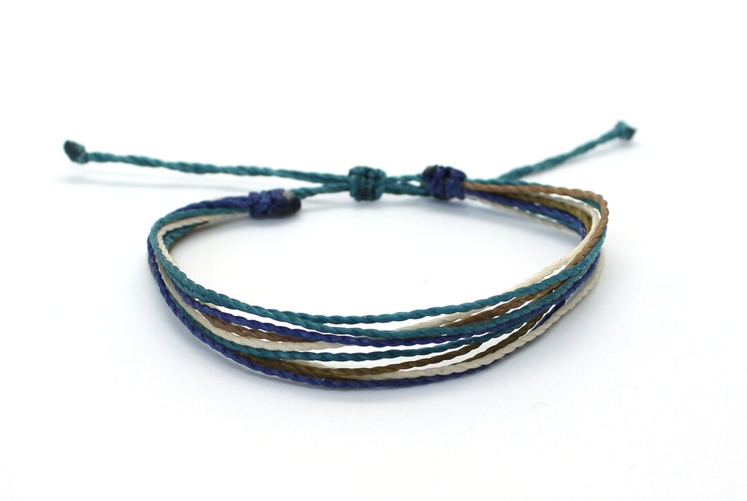 Blue Thread Multi String Bracelet, Waterproof String Bracelet, Beach ...